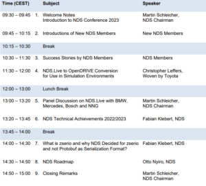 The Agenda for the 5th NDS Public Conference is now live!